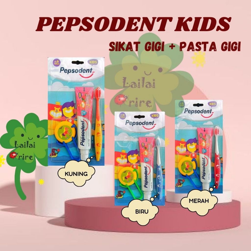 Jual Pepsodent Kids Pasta Gigi Strawberry 45gr + Sikat Gigi Anak Warna ...