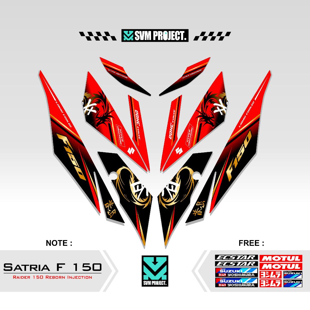 Jual STRIPING SATRIA INJEKSI 150 M0TIF 27 STIKER SATRIA F 150 2016-2022 ...