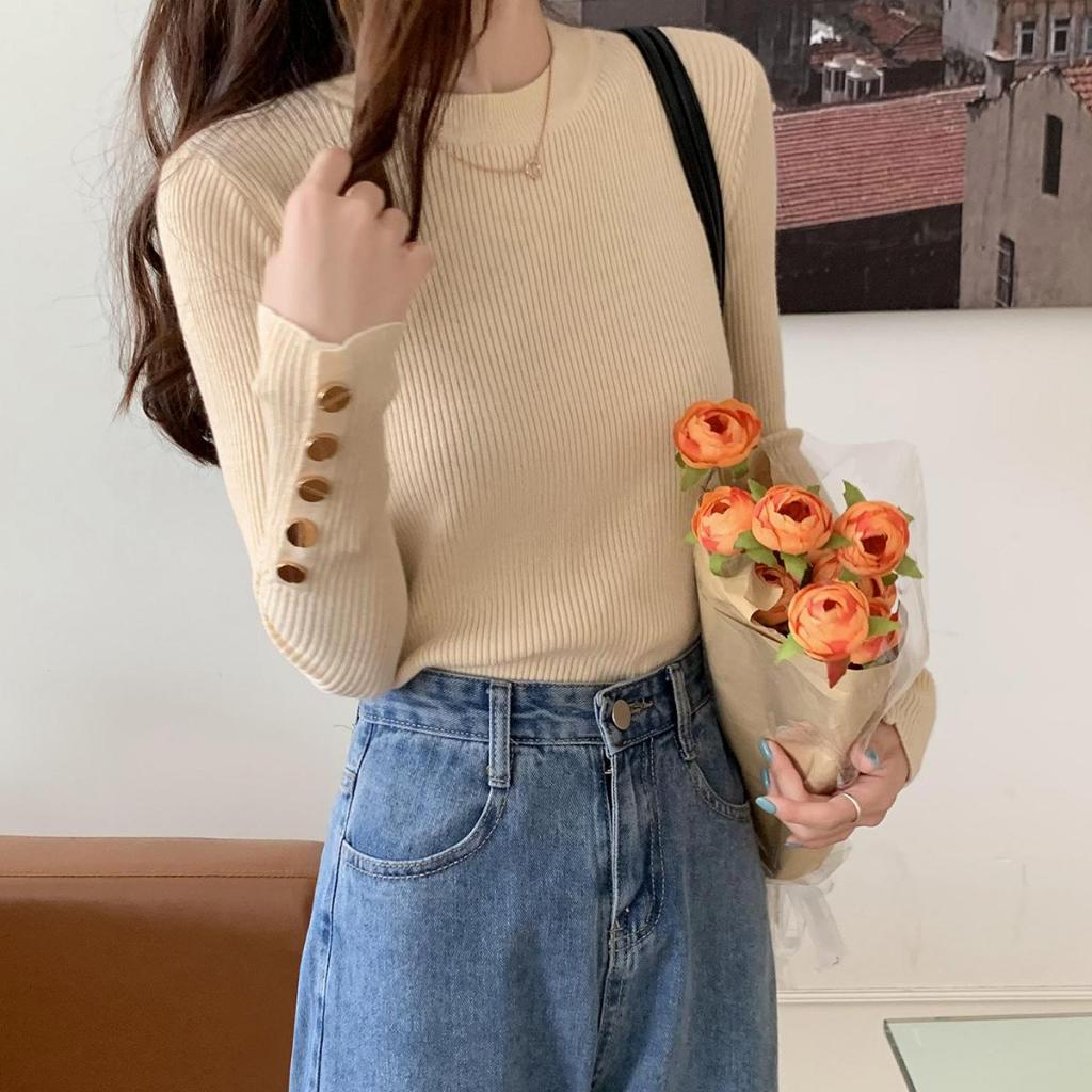 Jual ATASAN LENGAN PANJANG WANITA / BAJU INNER RAJUT PANJANG | Shopee ...