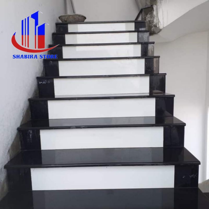 Jual Granit keramik tangga kombinasi hitam putih 30×90 30×100 ...