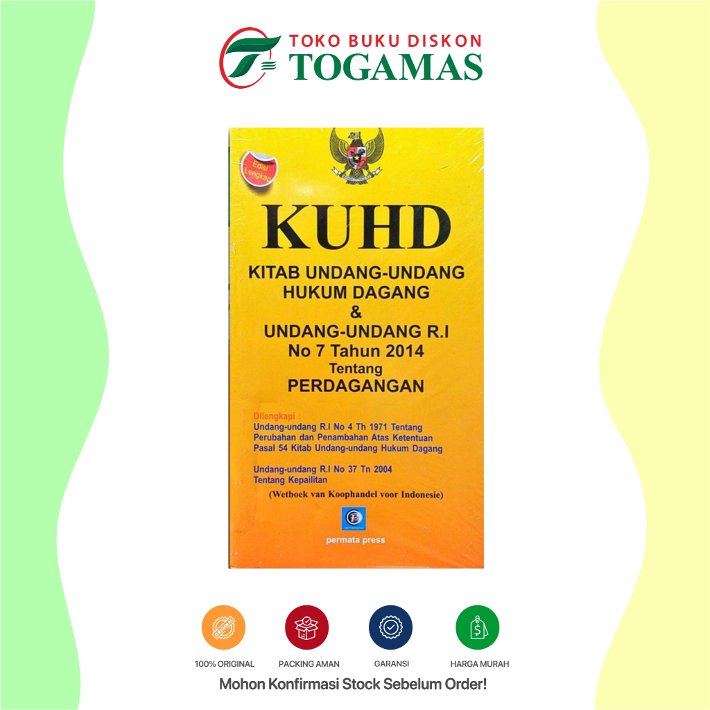Jual KUHD (Kitab Undang-Undang Hukum Dagang & UU RI Tahun 2014 Tentang ...