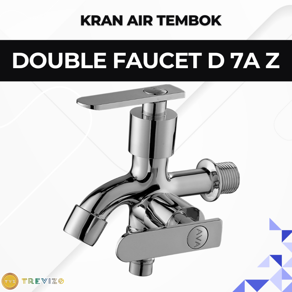 Jual Kran Dobel Keran Air / Double Faucet D 7A Z Kran Wudhu Kran Tembok ...