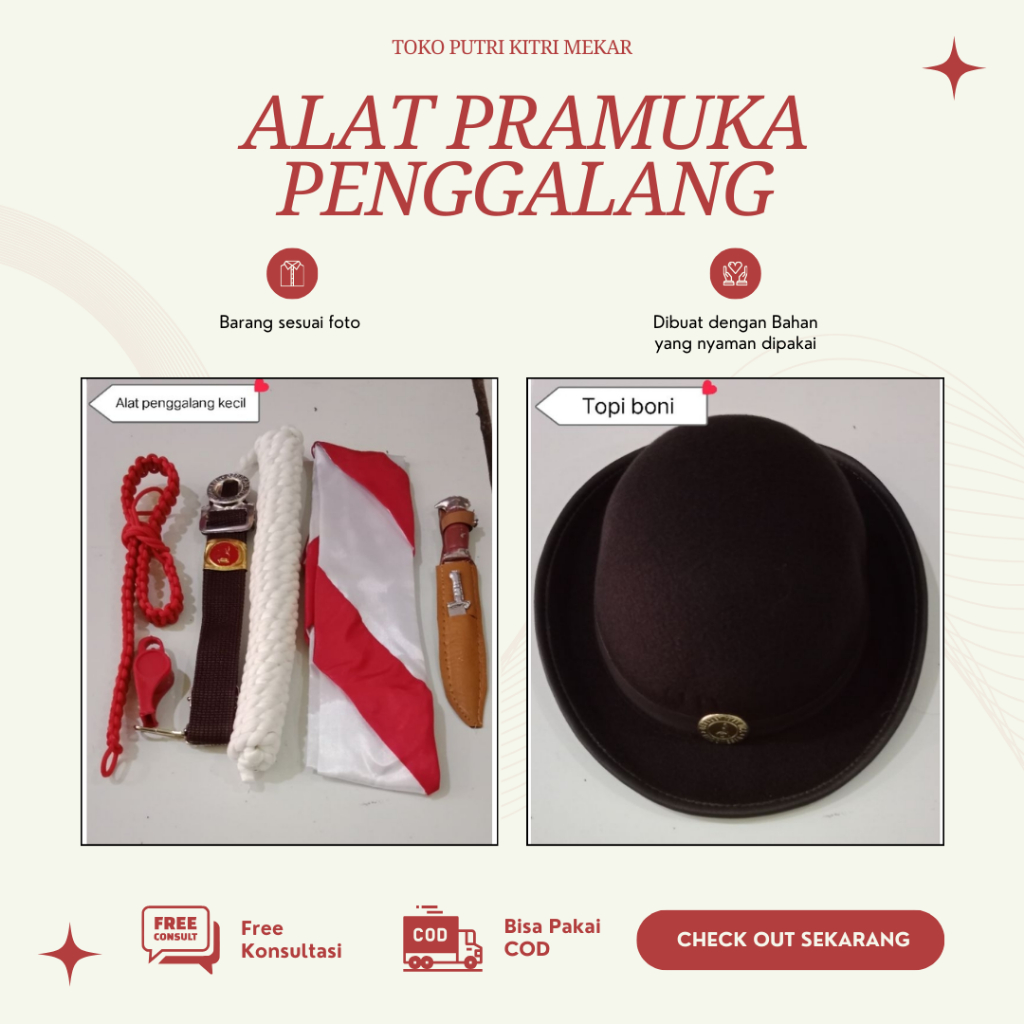 Jual Perlengkapan Pramuka SMP Alat Peralatan Set Hasduk Topi Pramuka ...