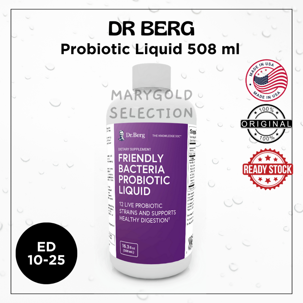 Jual Dr. Berg Friendly Bacteria Probiotic Liquid, 16.3 Fl oz, 32 Doses ...