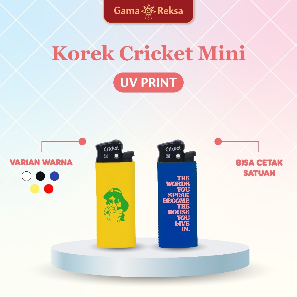 Jual ( SEHARI JADI ) Korek Api Cricket Mini Custom Cetak/Print UV ...