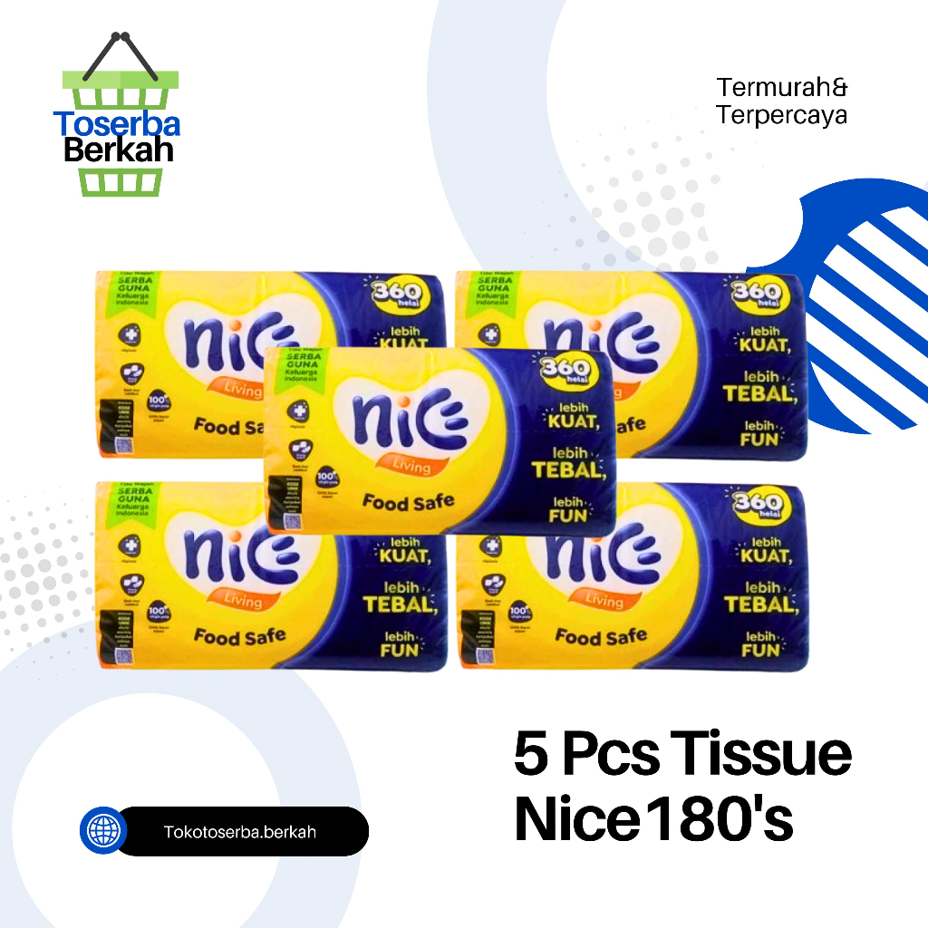 Jual 5 pcs tissue nice. tisu nice 180 sheet 2 ply (360 helai) harga ...