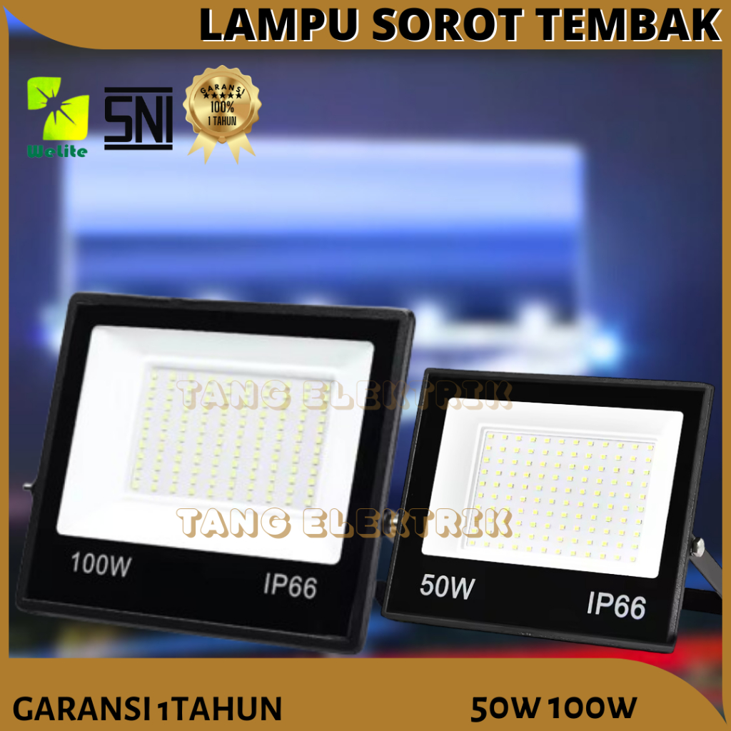 Jual Lampu Sorot Tembak Outdoor LED Flood Light Waterproof 50W 100W | Shopee Indonesia