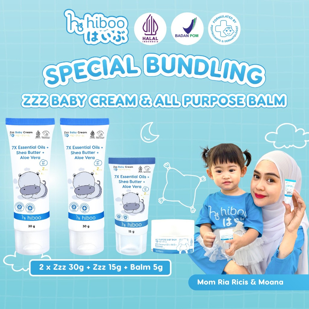Jual hiboo Zzz Deep Sleep Baby Cream 30g [Set 2x] +Zzz Deep Sleep Baby Cream 15g + All Purpose ...