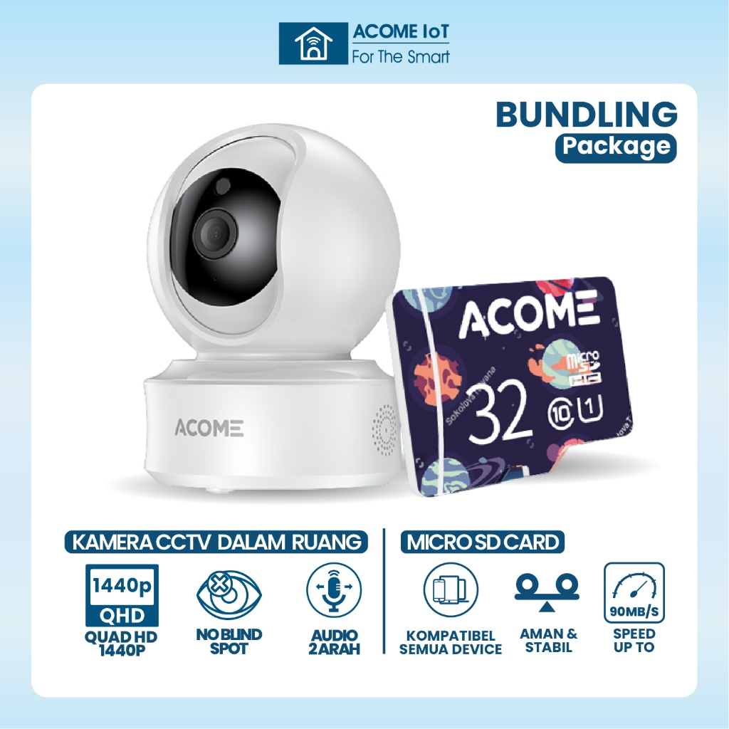 Jual ACOME APC03 + Micro SD 32 Gb Smart Camera CCTV Camera Audio FULL ...