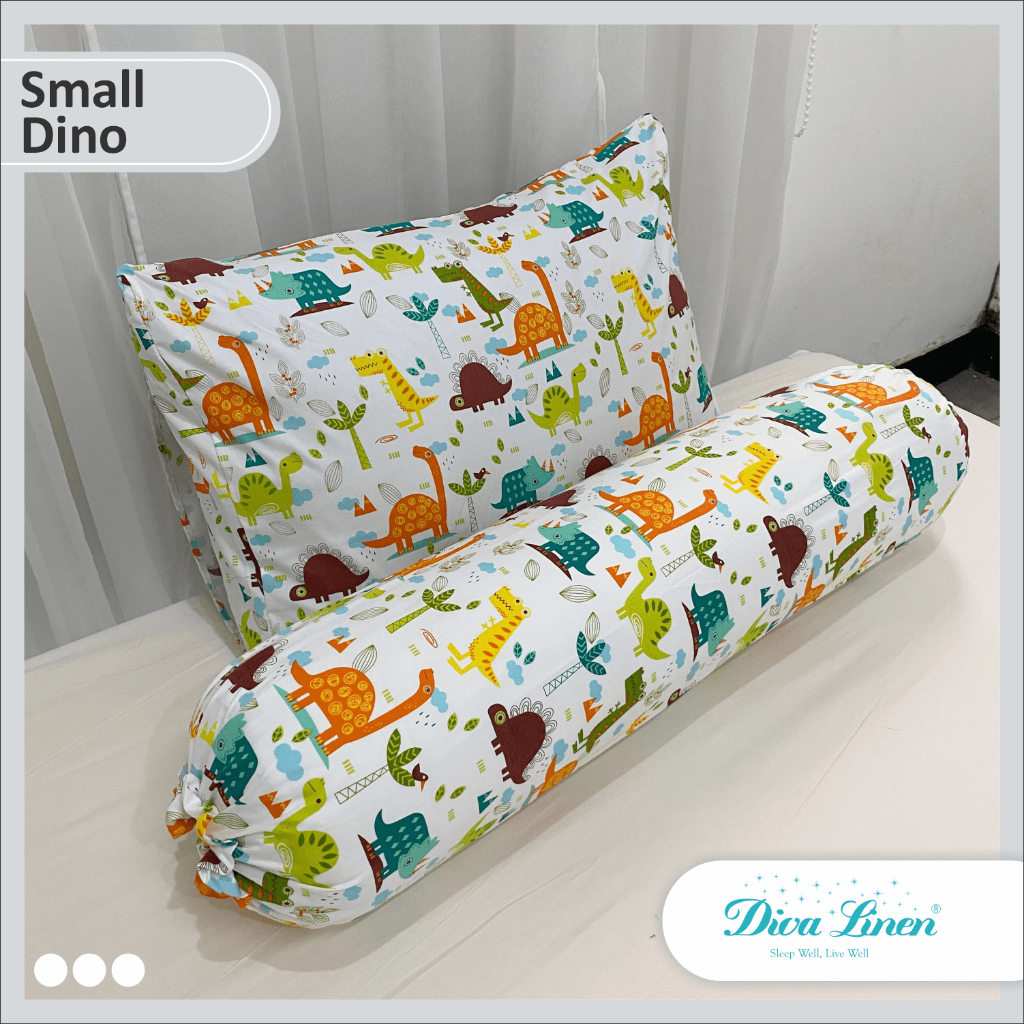 Jual Diva Linen Sarung Bantal dan Guling - Small Dino | Shopee Indonesia