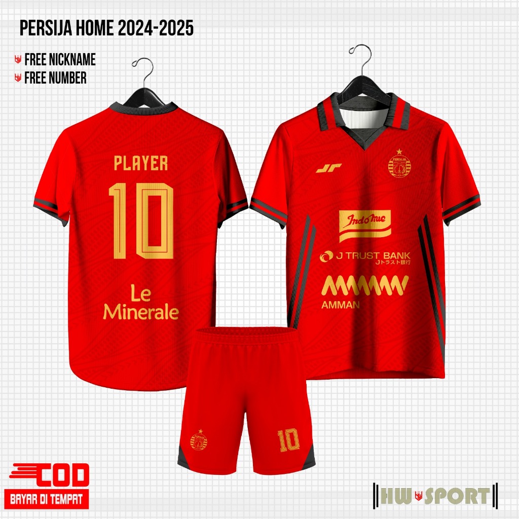 Jual JERSEY PERSIJA JAKARTA HOME 2024/2025 TERBARU CUSTOM NAMA FULL ...