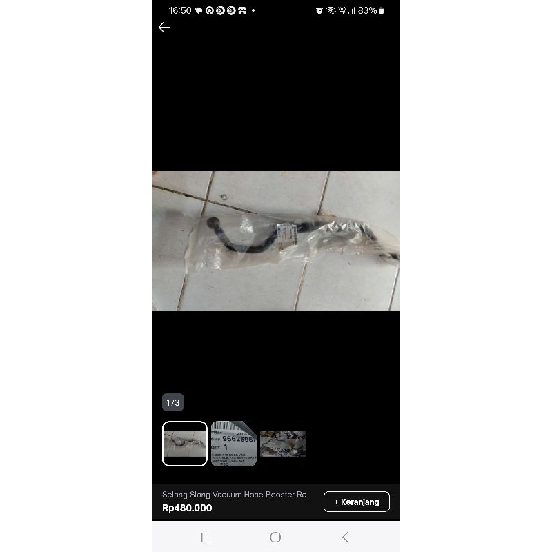 Jual Selang Slang Vacuum Hose Booster Rem Captiva ori GM 96625957 ...