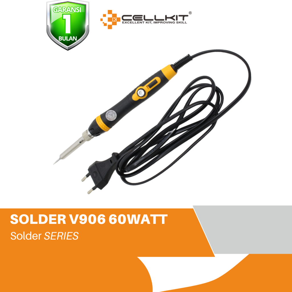 Jual CELLKIT Solder Listrik 30W 60W Solder Tangan V905 V906 + Lampu Indikator | Shopee Indonesia