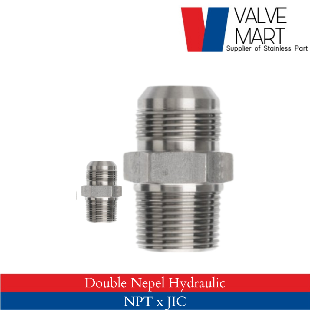 Jual Double Nepel Hydraulic 3/8" Inch NPT x JIC Double nepel Hidrolik 3 ...