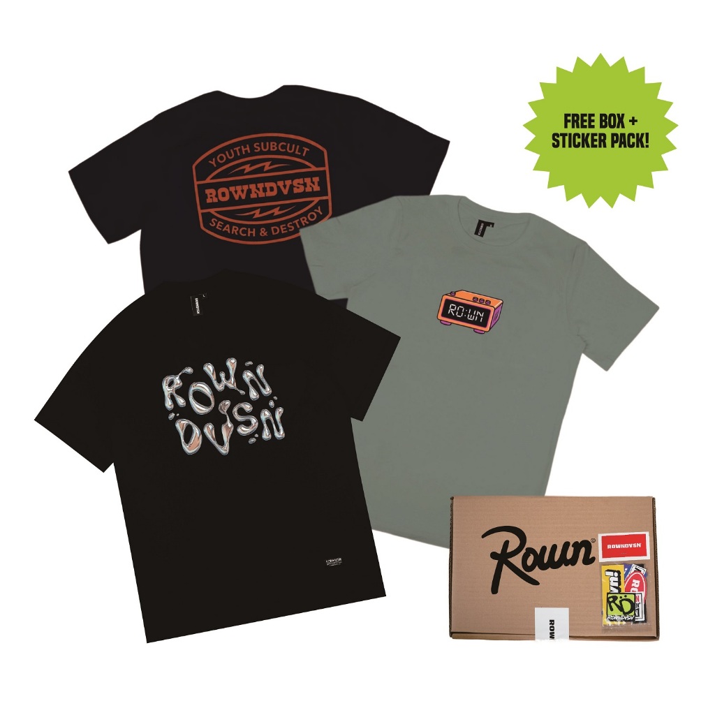 Jual Bundling T-Shirt Beli 1 Dapat 3 [GRATIS STICKER PACK DAN BOX] Rown ...