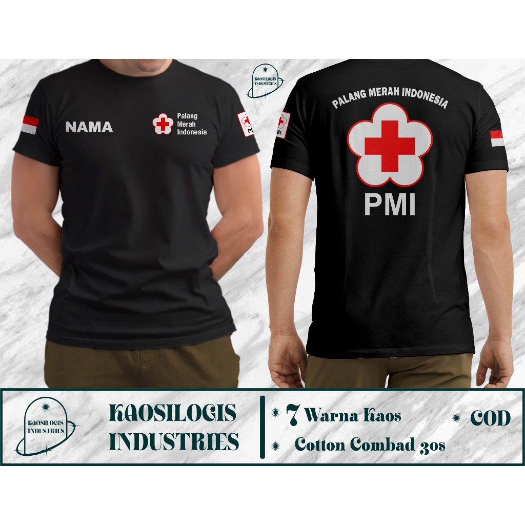 Jual Kaos PMI Palang Merah indonesia Custom Nama Dan Nama Sekolah New ...