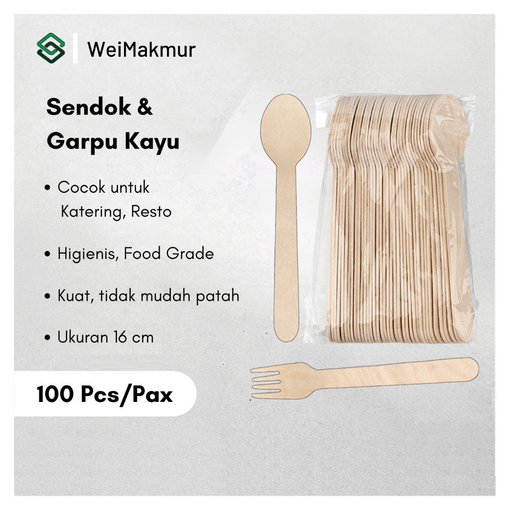 Jual Sendok Kayu / Garpu Kayu Super Premium Food Grade Wooden Cutlery ...