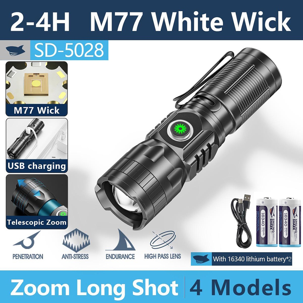 Jual Senter Mini Smiling Shark SD5028 clip Type-C Rechargeable ...