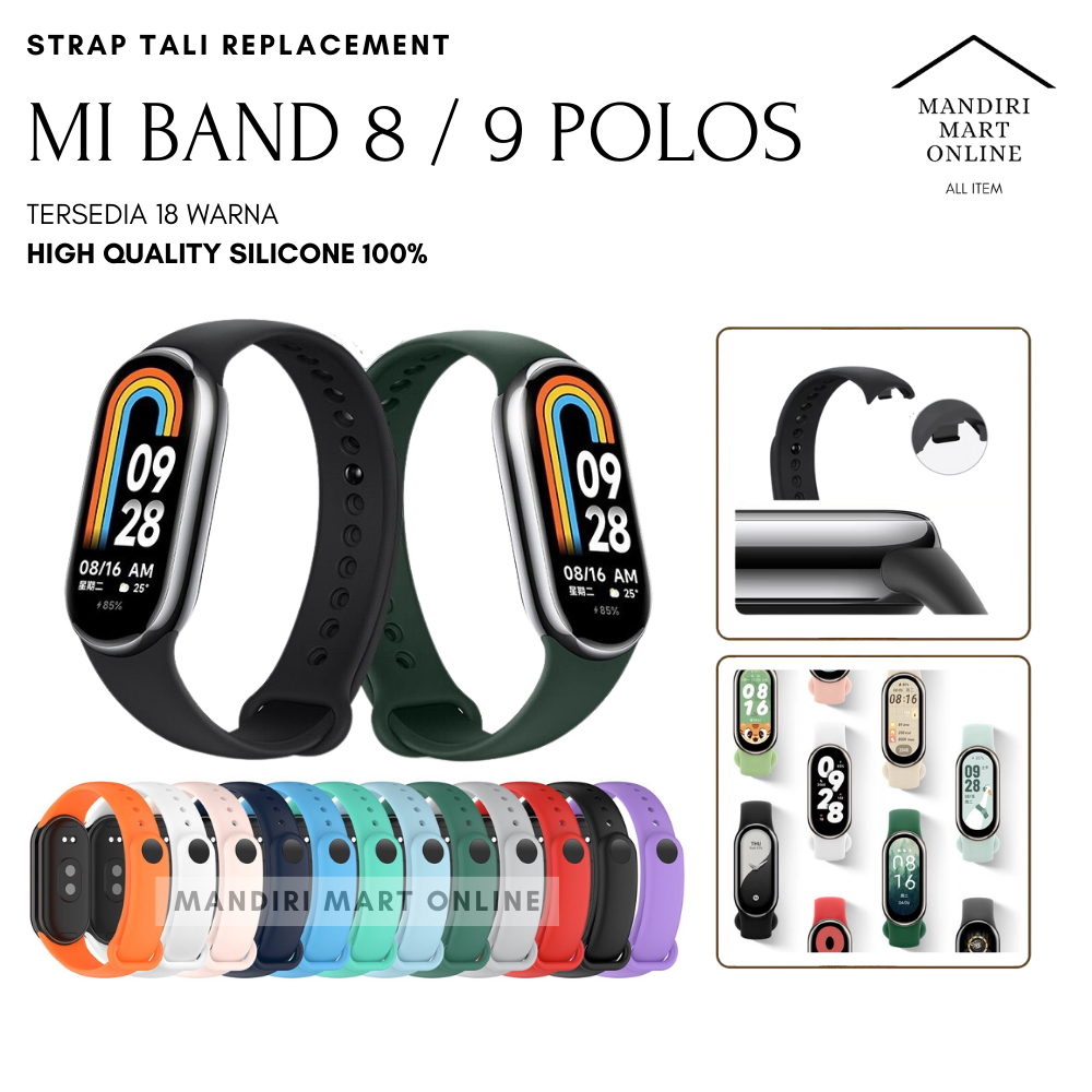 Jual Strap MiBand 8 Strap Silicone Tali Pengganti Xiaomi Mi Band 8 Warna Polos | Shopee Indonesia