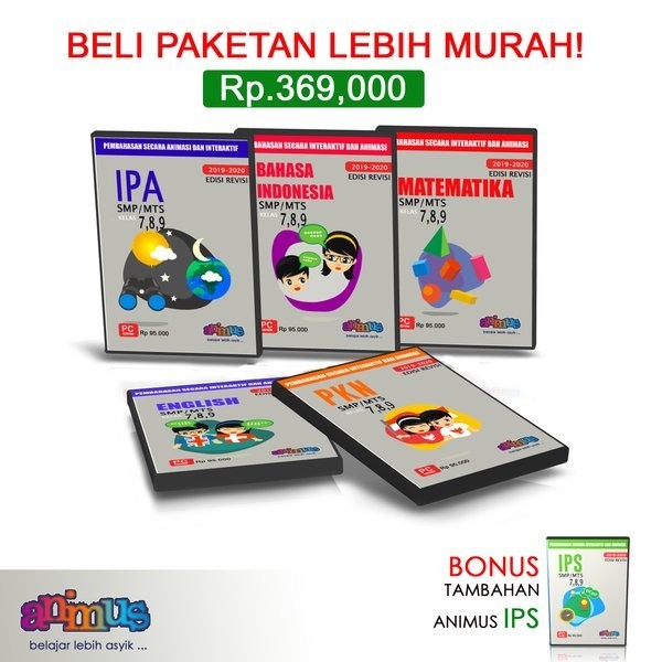 Jual paket paket cd dvd animus pembelajaran interaktif kelas 7 8 9 ...