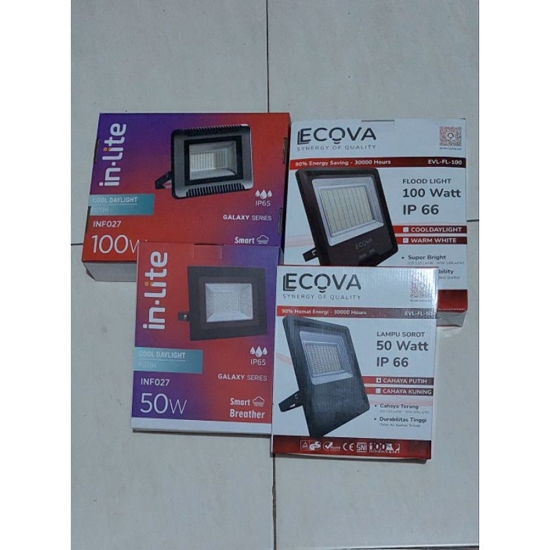 Jual led sorot INLITE INF027 dan ECOVA 100 watt 50 watt | Shopee Indonesia