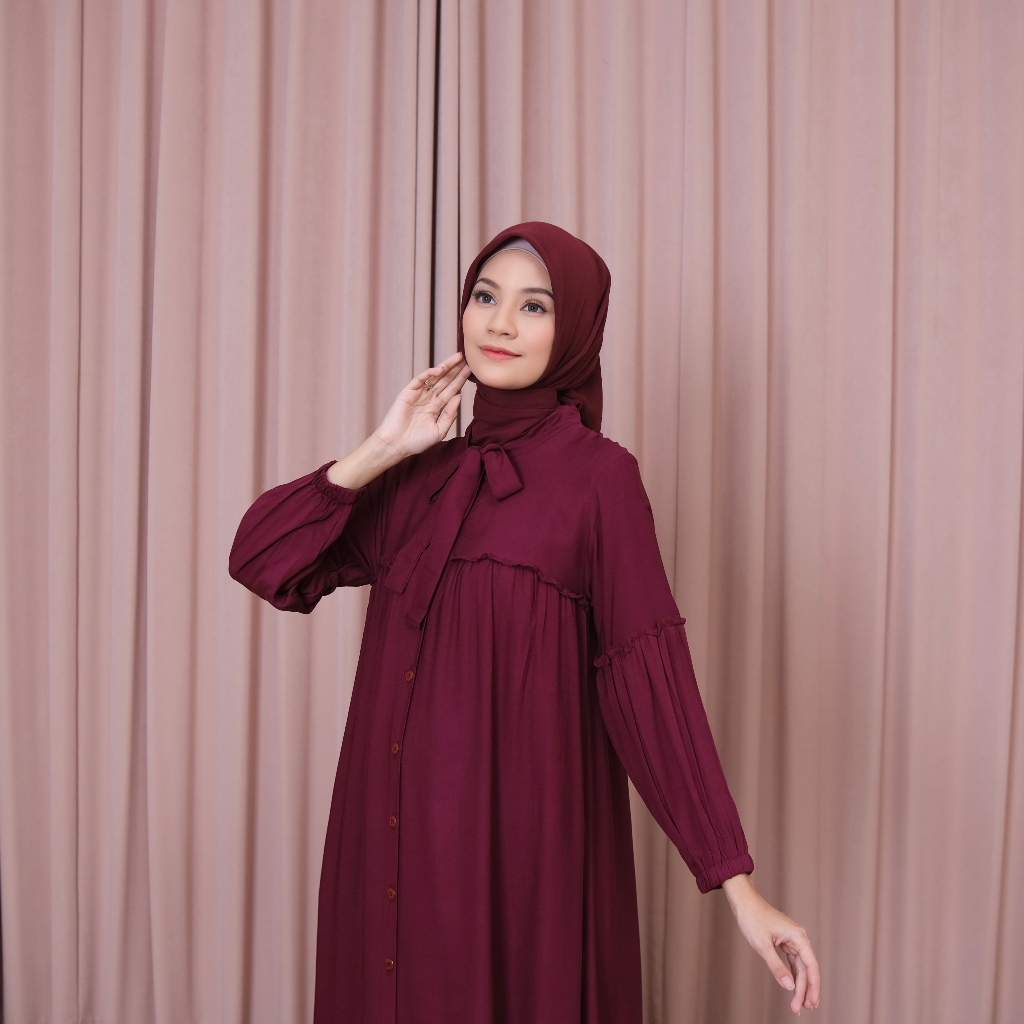 Jual Gamis Variasi Tali Full Kancing Rayon Twill Gamis Polos Premium ...