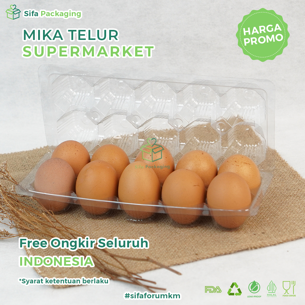 Jual Mika Tray Telur isi 10 Butir Mika Telur Ayam Bebek Egg Tray ...