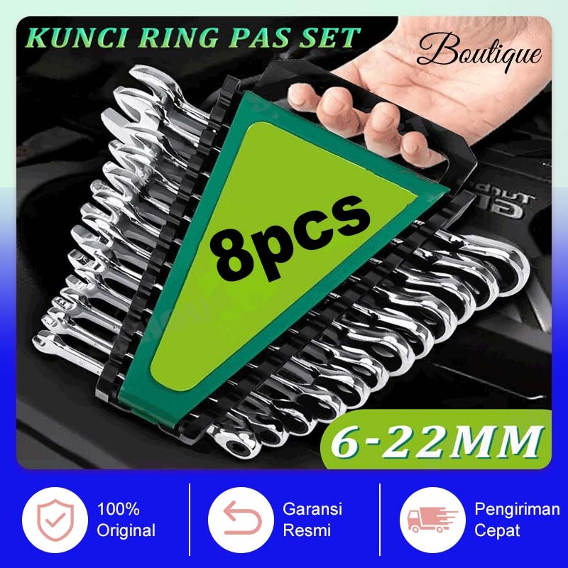 Jual Kunci Ring Pas 8pcs 8-24mm/Kunci Ring Pas 1 Set 8 Sampai 24 Mm ...