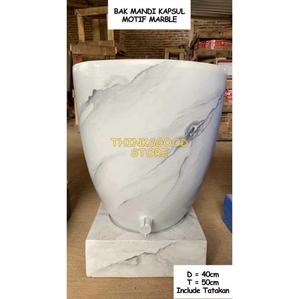 Jual BAK MANDI GENTONG AIR MINIMALIS MODEL TERASO CAPSUL PUTIH MARBLE ...