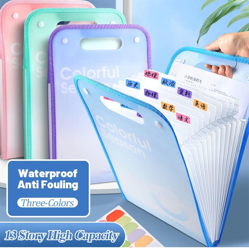 Jual (clashop)Tas file Handle Warna Transparan Anti Air Multi Layer ...