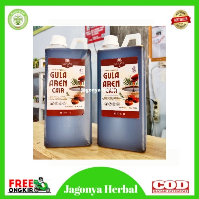 Jual GULA AREN CAIR 1 LITER - SYRUP PALM SUGAR ORGANIK ALKA SARI ...