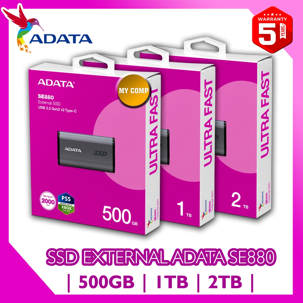 Jual Adata SE880 SSD External Eksternal 500GB 1TB 2TB USB Type C 3.2 | Shopee Indonesia