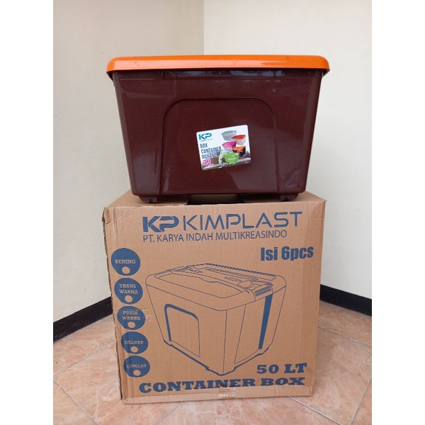 Jual BOX Container KIMPLAST COKLAT Solid 50 liter | Shopee Indonesia