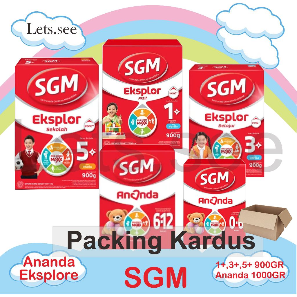 Jual SGM 1+ 3+ 5+ 900gr dengan IronC Susu Pertumbuhan dikirim dengan packing kardus | Shopee ...