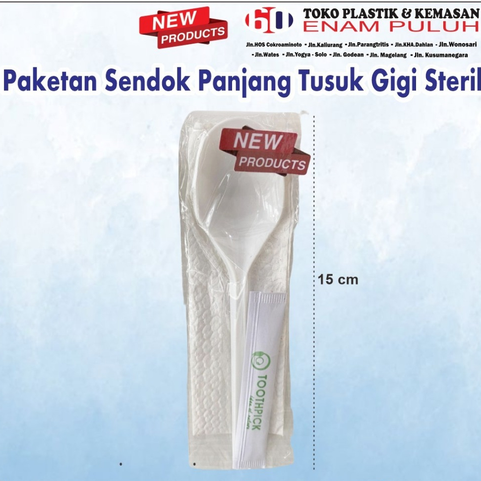 Jual Set Sendok Makan Tisu Tusuk Gigi Steril isi 50 set paketan sendok ...