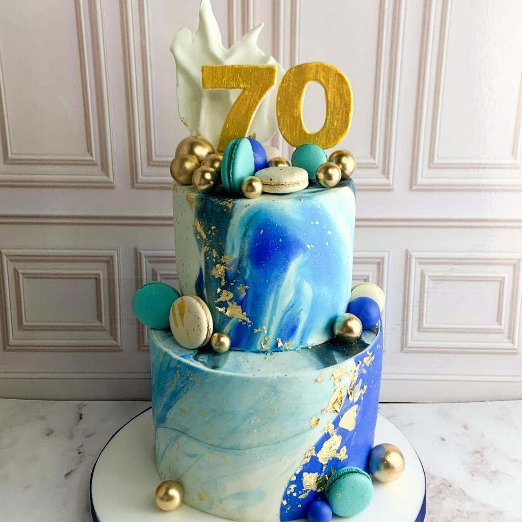 Jual Kue Ulang Tahun/Birthday Cake/Kue Ultah Tema Marbel Biru/Kue 2 ...