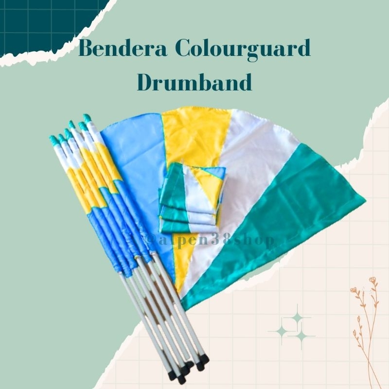 Jual Paket Hemat 15 Bendera +Tiang Colorguard Drumband SMA | Shopee ...