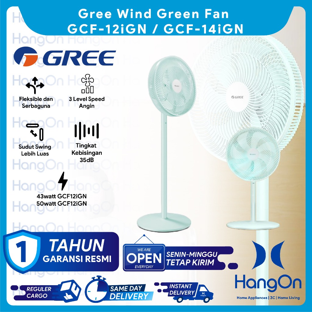 Jual Gree Wind Green Fan Kipas Angin Fleksibel Serbaguna 2 Model GCF ...