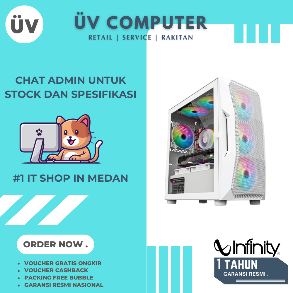 Jual Casing PC Komputer Gaming Infinity Enlight Poseidon V2 3 Fan RGB ...