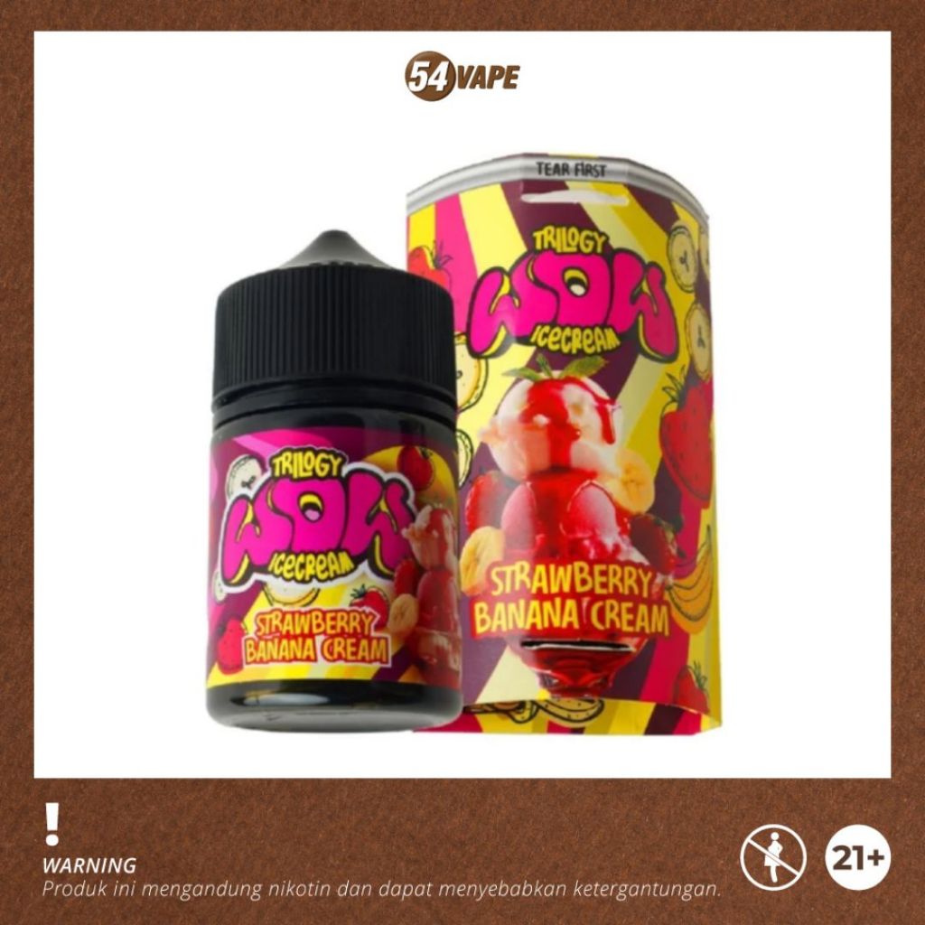 Jual Trilogy WOW V2 Ice Cream Strawberry Banana Cream 60ml | Shopee ...