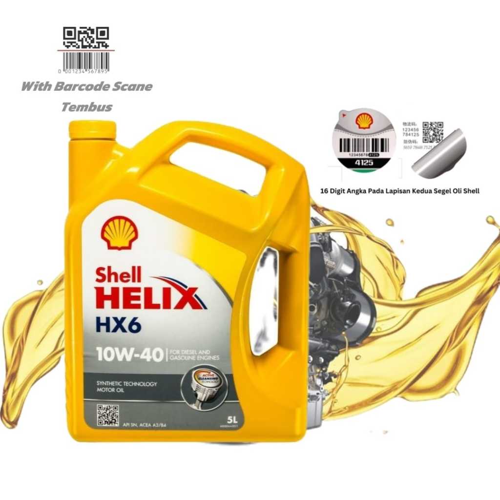Jual SHELL HX6 HX-6 10W-40 10W40 Liter Original 100% | Shopee Indonesia