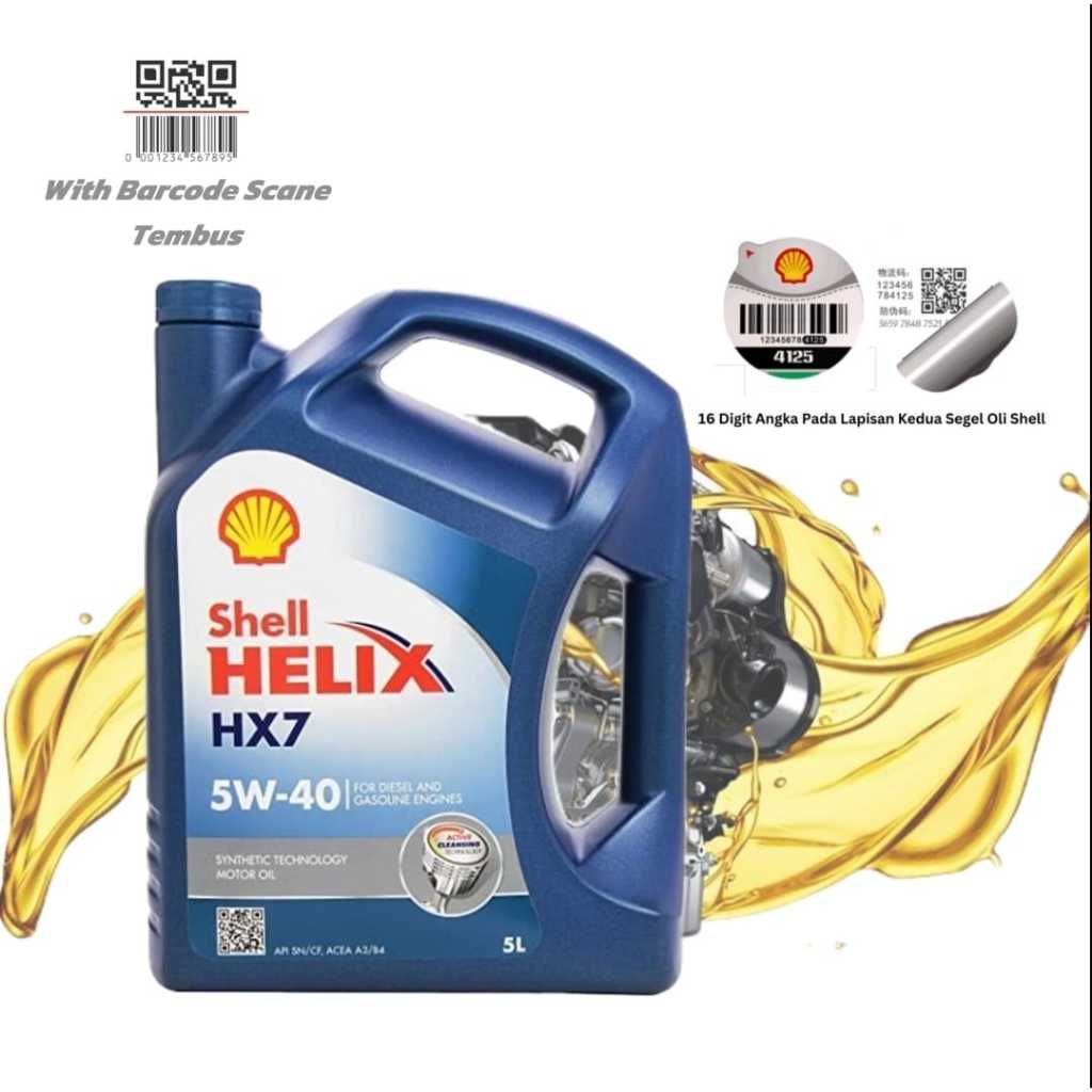 Jual SHELL Helix HX7 HX-7 5W-40 5W40 Liter Original 100% | Shopee Indonesia