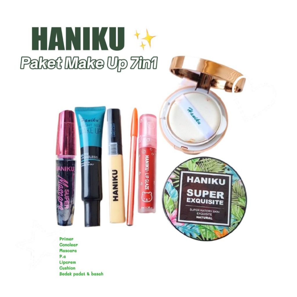 Jual Paket Set Make Up Kosmetik Haniku 7in1 - paket hemat | Shopee ...