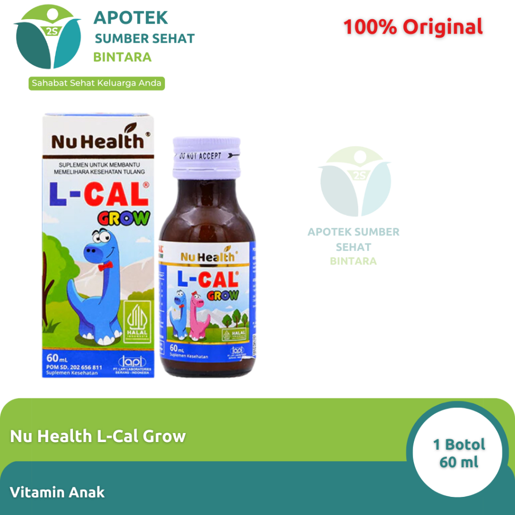Jual [Gratis Ongkir] Nu Health L-Cal Grow Sirup Vitamin Tulang Anak 1 ...