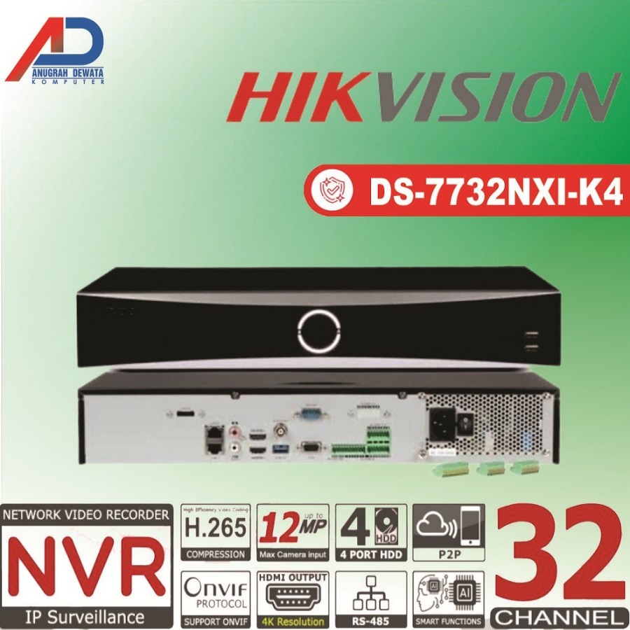 Jual NVR HIKVISION 32 CHANNEL DS-7732NXI-K4/NVR 32CH NON POE | Shopee ...