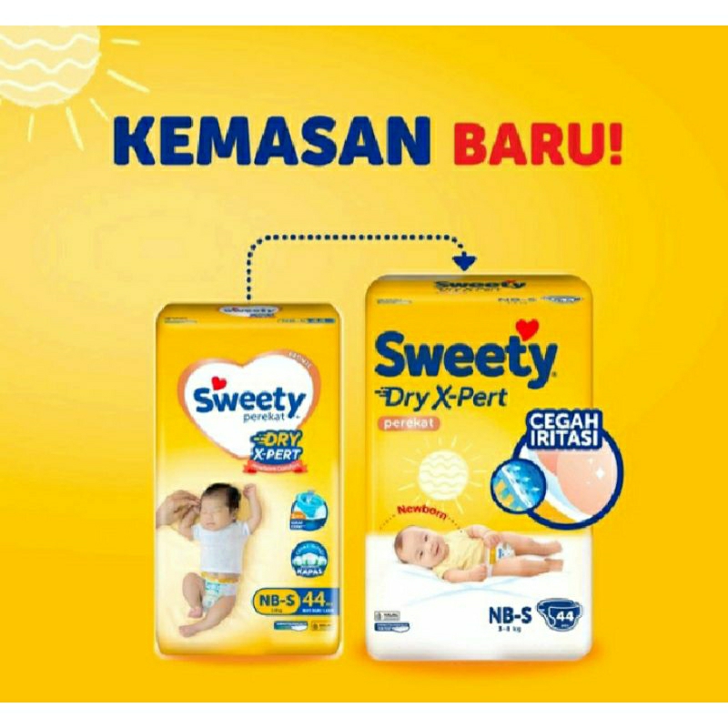 Jual popok bayi murah Sweety Bronze NBS 44 , M40 type perekat | Shopee ...