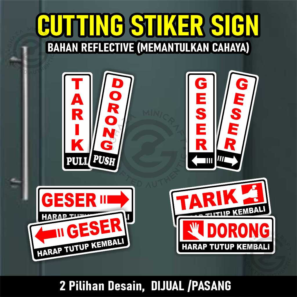 Jual STIKER SIGN Stiker Pintu Stiker Arah Stiker Tumpuk Reflective ...