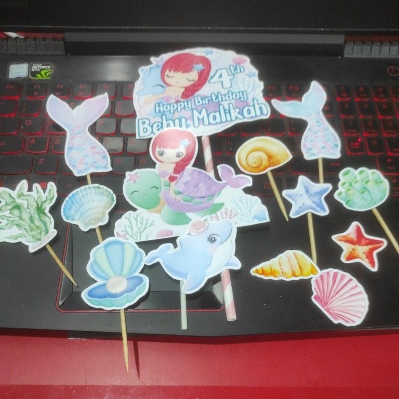 Jual cake topper hiasan kue mermaid putri ikan duyung 300824mmr | Shopee Indonesia