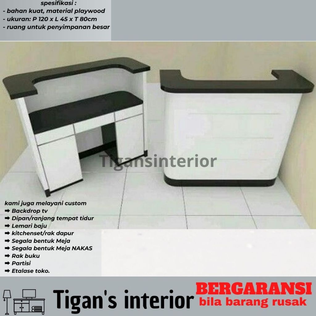 Jual Meja Kasir Meja Nail Art Meja Resepsionis Meja Teller Meja Custom ...