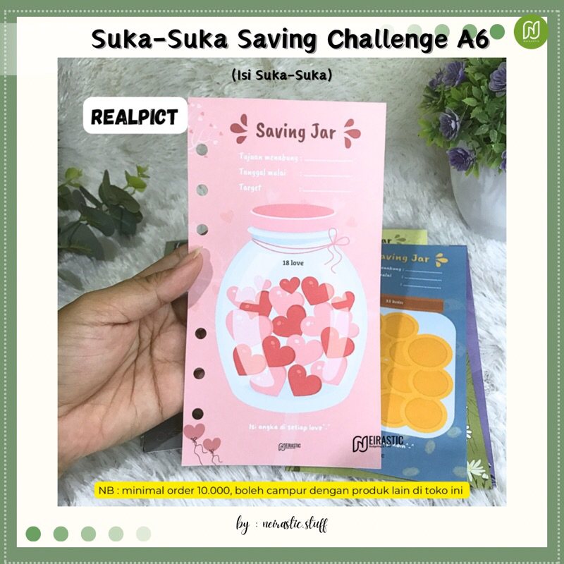 Jual Isi Binder Saving Challenge Suka-Suka A6 / Kertas Binder Saving Challenge Ukuran A6 ...